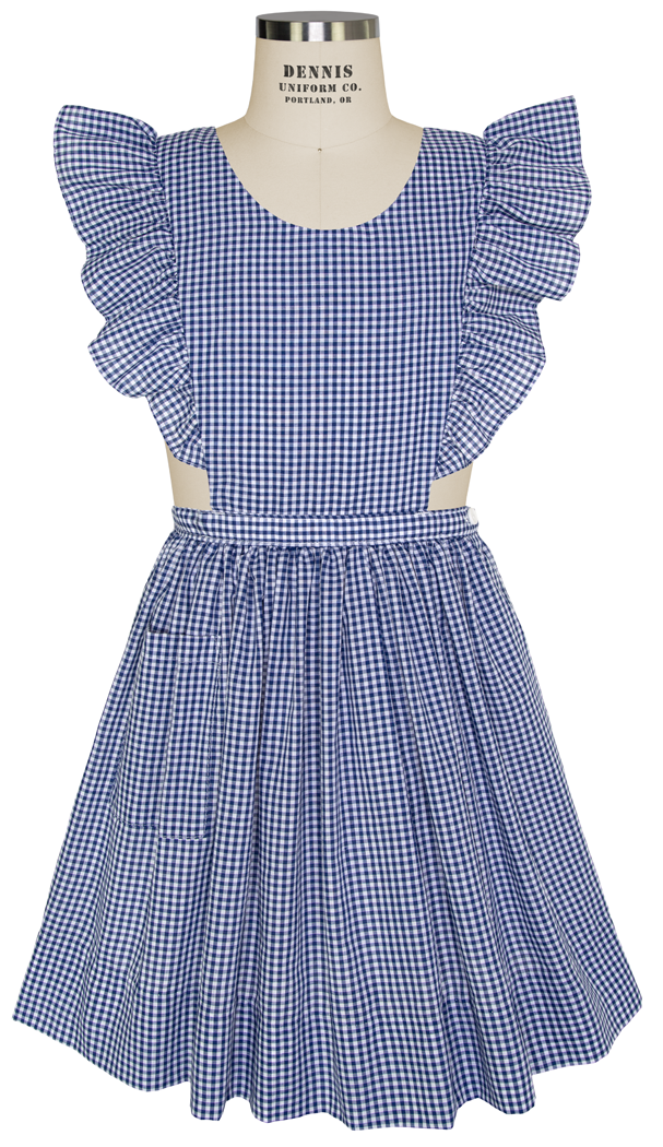Ruffle Shoulder Bib Front Pinafore – DENNIS Uniform Liquidation Sale